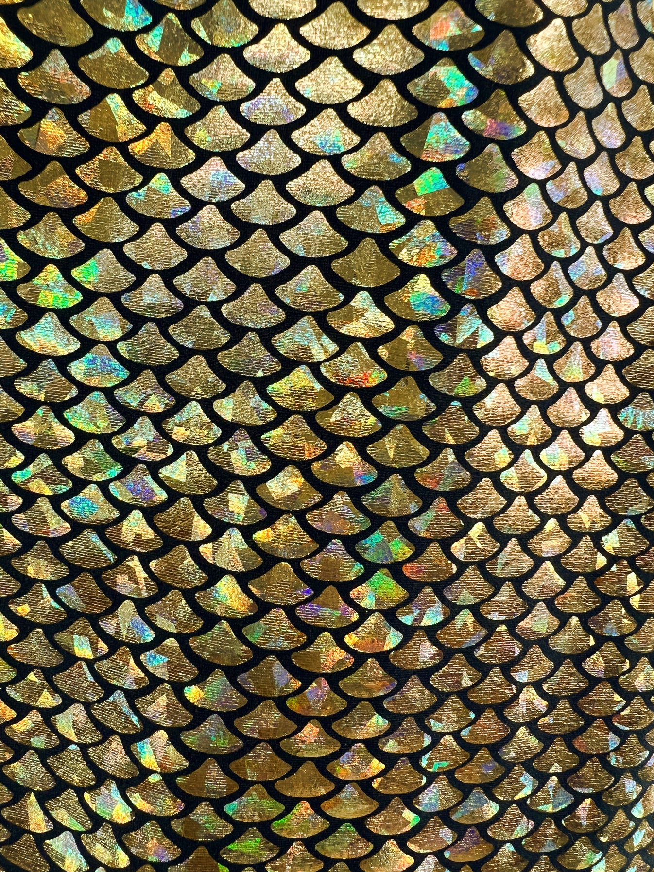 Gold Holographic Fish Scale – We Love Stretch